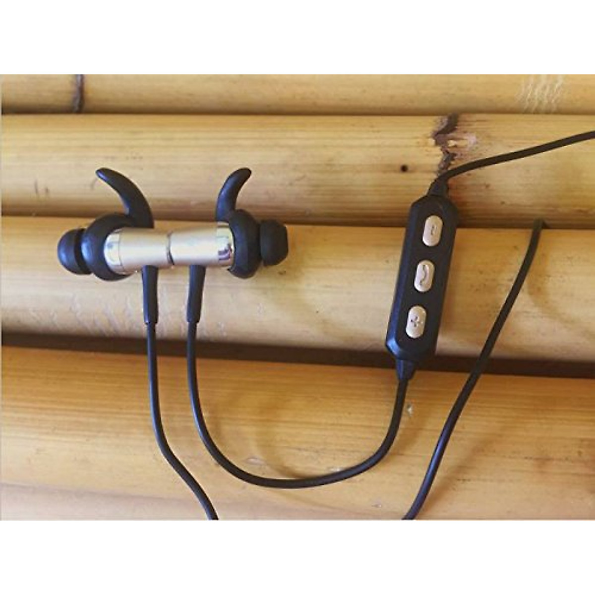 Micro.cc Wireless Sports Headphones, Magnetic Wireless Earbuds with Bluetooth 4.1 ~ Lightweight & Noise Cancelling ~ Exercise Earphones with Built in Mic ~ Perfect for Workouts, Running & More (Gold)