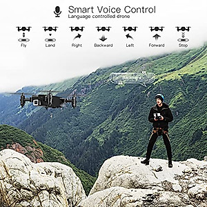 FERIETELF T25 Mini Drone with Camera - 1080P HD RC Drones for Kids 8-12 Fpv Drone for Adults Beginners, With One Key Take Off/Landing, Gravity Sensor, Gesture Control, 3D Flip, Voice Control