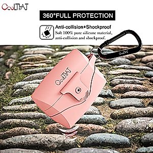 COOLTHAT 5 in One New Airpods Pro Case Cover with Magnetic Button Secured Lock(Designed in Jun. 2022), 360° Shockproof Protective Case for Airpod Pro 2019, Supports Wireless Charging（Pink）