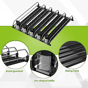 Soda Can Dispenser for Refrigerator,Self-Pushing Drink Organizer for Fridge, Width Adjustable Fridge Organization, Beer Pop Can Water Bottle Drink Dispenser for Fridge (5 Rows)