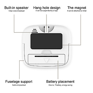 Galand Precise Multi-use Study Timer Plastic Stable Shockproof Digital Timer for Student Study Timer for Gifts White