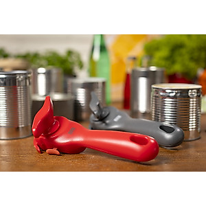 Kuhn Rikon Deluxe Auto Safety LidLifter/Can Opener, 7 x 2 x 3 inches, Red and Silver