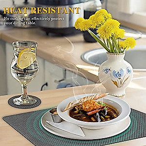 Placemats Set of 4, Placemat with Coasters Heat Stain Scratch Resistant Non-Slip Waterproof Oil-Proof Washable Wipeable Outdoor Indoor for Dining Patio Table Kitchen Decor and Kids(Grey 4)