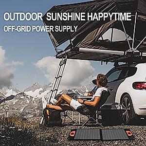 OYSTADE 100W Portable Solar Panel, Foldable Solar Charger with 2xUSB+DC Outputs, Compatible with Generators Power Station for Camping RV Travel Off-Grid Home Black
