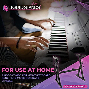 Liquid Stands Piano Keyboard Stand - Z Style Adjustable and Portable Heavy Duty Music Stand for Kids and Adults -Fits 54-88 Key Electric Pianos - Sturdy Musical Keyboard Stand (Black)