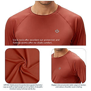 NAVISKIN Men's Sun Protection UPF 50+ UV Outdoor Long Sleeve Shirts Maroon Size XL