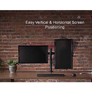 VIVO Dual 13 to 27 inch LCD Monitor Mount and Under Desk C-clamp 27 x 11 Keyboard Tray Kit, Heavy Duty, Fully Adjustable Stand and Slide-Out Platform (Bundle)