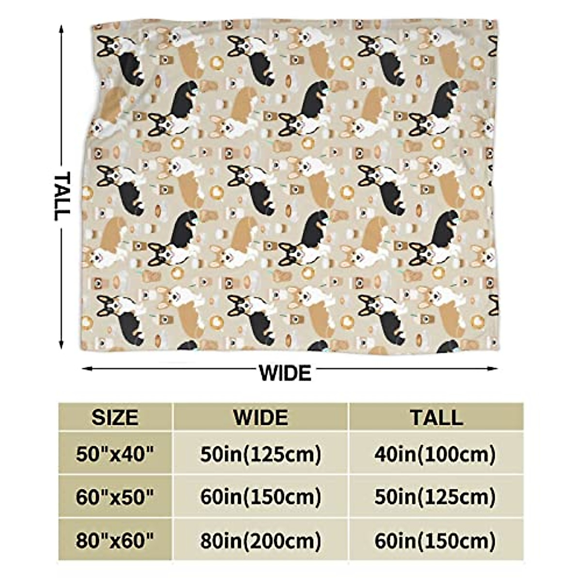 Corgi Blanket Comfort Warm Corgi Throw Blanket Soft Fleece Blankets Corgi Gifts for Corgi Lovers