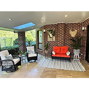 Harlie & Stone Outdoor Seat Cushion, Patio Chair Cushions, Outdoor seat Cushions Set of 2, Replacement Cushions for Outdoor Furniture, Outdoor Chair Cushion, 22 x 22 Outdoor Cushions - Orange