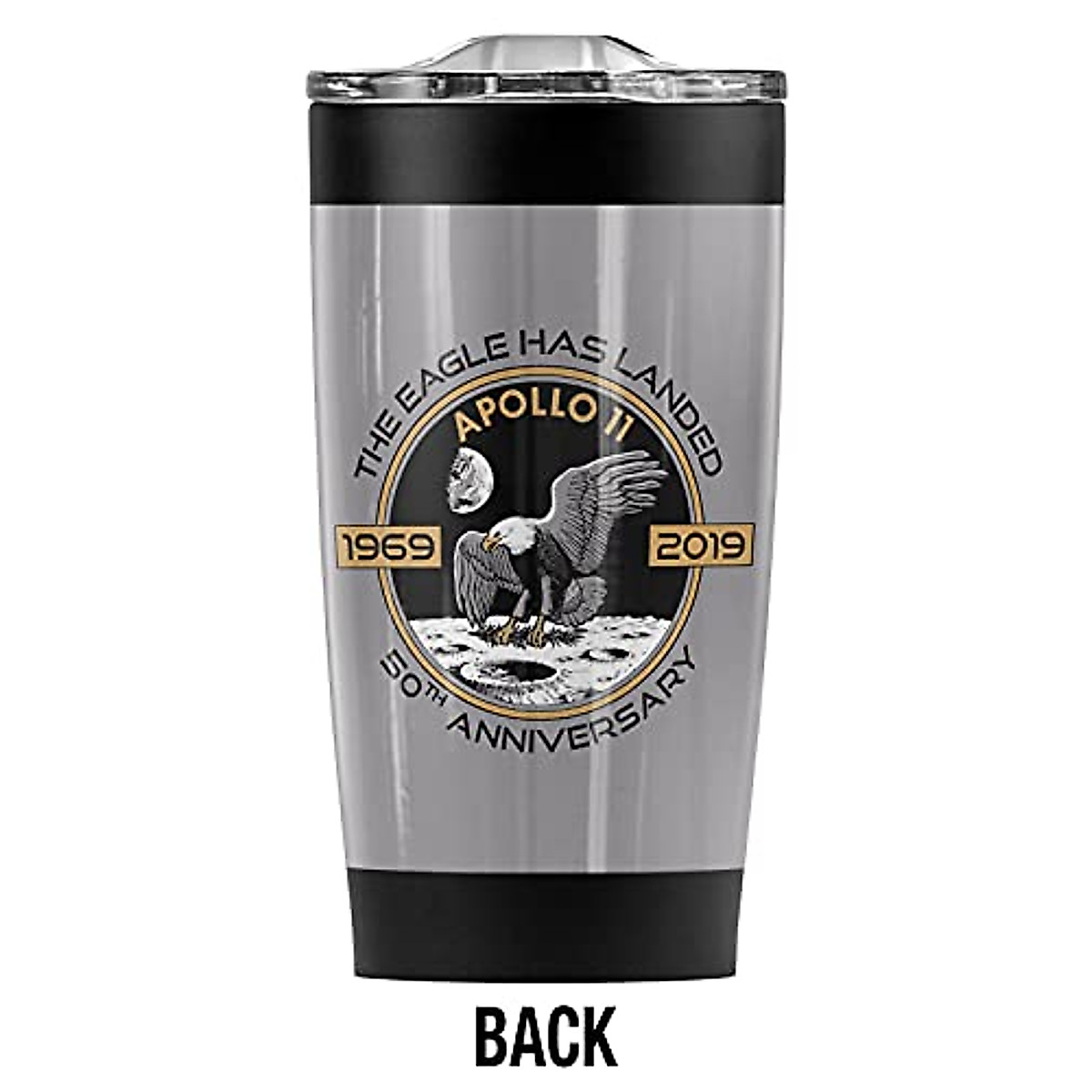 Logovision NASA Apollo Circle 50th Stainless Steel Tumbler 20 oz Coffee Travel Mug/Cup, Vacuum Insulated & Double Wall with Leakproof Sliding Lid | Great for Hot Drinks and Cold Beverages