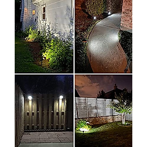 LOTMOS 6 Pack Solar Landscape Spotlights Outdoor, [48 LED/3 Modes] 2-in-1 Solar Spot Lights Outdoor, Auto On/Off IP67 Waterproof Solar Powered Wall Lights for Front Door, Backyard, Garage, Deck…
