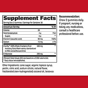 Nature's Way CranRx Gummy Urinary Health BioActive Cranberry + D-Manonse + Vitamin C, 60 Gummies