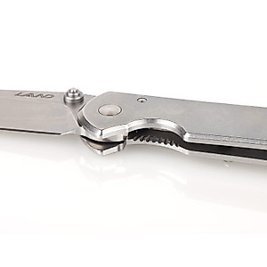 Land Knives Pocket Folding Knife EDC Knife 8Cr14MOV Blade Stone Wash Frame Lock Fishing Knife with Pocket Clip 810