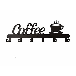 Luejnbogty Coffee Mug Holder Wall Mounted,Coffee Bar Decor Sign,Coffee Cup Rack Holds,Coffee Sign Mug Hanger,Coffee Mug Rack