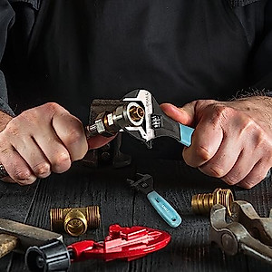 SHALL 3-Piece Adjustable Wrench Set, 10/8/6 Inch Cr-V Steel Wrench with Cushion Grip, Wide Jaw Black Oxide Wrench with Laser-etched SAE Scales for Home, Garage, Workshop and DIY