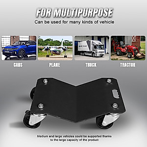 BIG RED Wheel Dolly: Tire Stake with Brakes and Vehicle Tire Dolly Cart with (4) Wheels for Moving Cars and Repair, 3000 lbs Capacity, 2 Pack