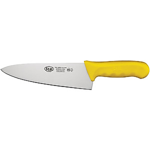 Winco 8" Commercial-Grade Chef's Knife with German Steel Blade, Yellow