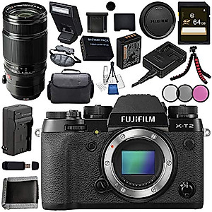 Fujifilm X-T2 Mirrorless Digital Camera (Body Only) 16519247 + Fujifilm XF 50-140mm f/2.8 R LM OIS WR Lens 16443060 Bundle