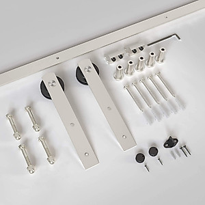 EaseLife 6 FT Brushed Nickel Sliding Barn Door Hardware Track Kit,Straight Pulley,Heavy Duty,Slide Smoothly Quietly,Easy Install (6FT Track Kit for 30"~36" Wide Single Door)