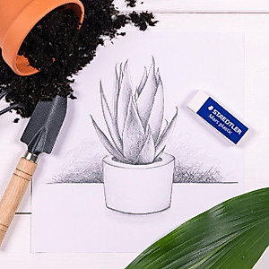 STAEDTLER Mars Plastic, Premium Quality Vinyl Eraser, White, Latex-free, Age-resistant, Minimal Crumbling (526 50 BK) 4 Count (Pack of 1)