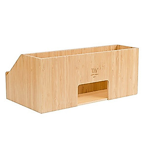 MobileVision Bamboo Bathroom Tray Caddy Organizer for Beauty Products, Hair Care, Make Up, and More