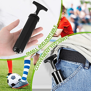 Reginary 10 Pcs Ball Pump Bulk Air Pump for Balls Inflatable Football Pump with Needle and Extension Hose Pump Portable Hand Pump Kit for Balls Basketball Soccer Volleyball (Black,Classic Style)
