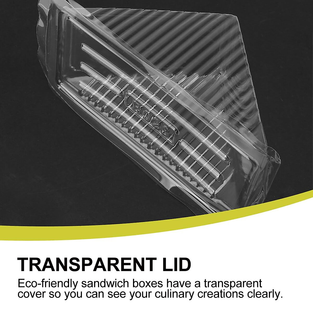 DOITOOL 100Pcs Sandwich Containers Plastic Sandwich Box Plastic Sandwich Triangle Bag