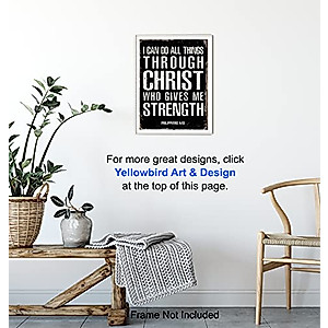 I Can Do All Things Through Christ - Philippians 4 13 - Religious Wall Decor - Christian Gifts for Men - Catholic Gifts - Inspirational Bible Verses Wall Decor - Scripture Wall Art - Jesus Wall Decor