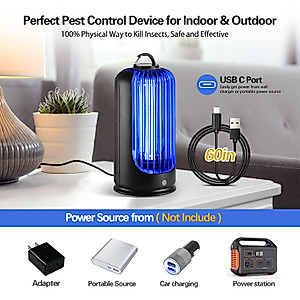 Bug Zapper 2000V High Powered UV Light Electric Mosquito Zapper Waterproof Mosquito Killer Lamp Light-Emitting Flying Insect Control Lamp for Home, Patio, Backyard, Camping