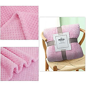 Throw Blanket, Sofa Couch Flannel Blankets - Soft Warm Plaid Fleece Bed Blanket Large Mesh Flannel Blankets Thick Breathable Throw Blanket for Couch