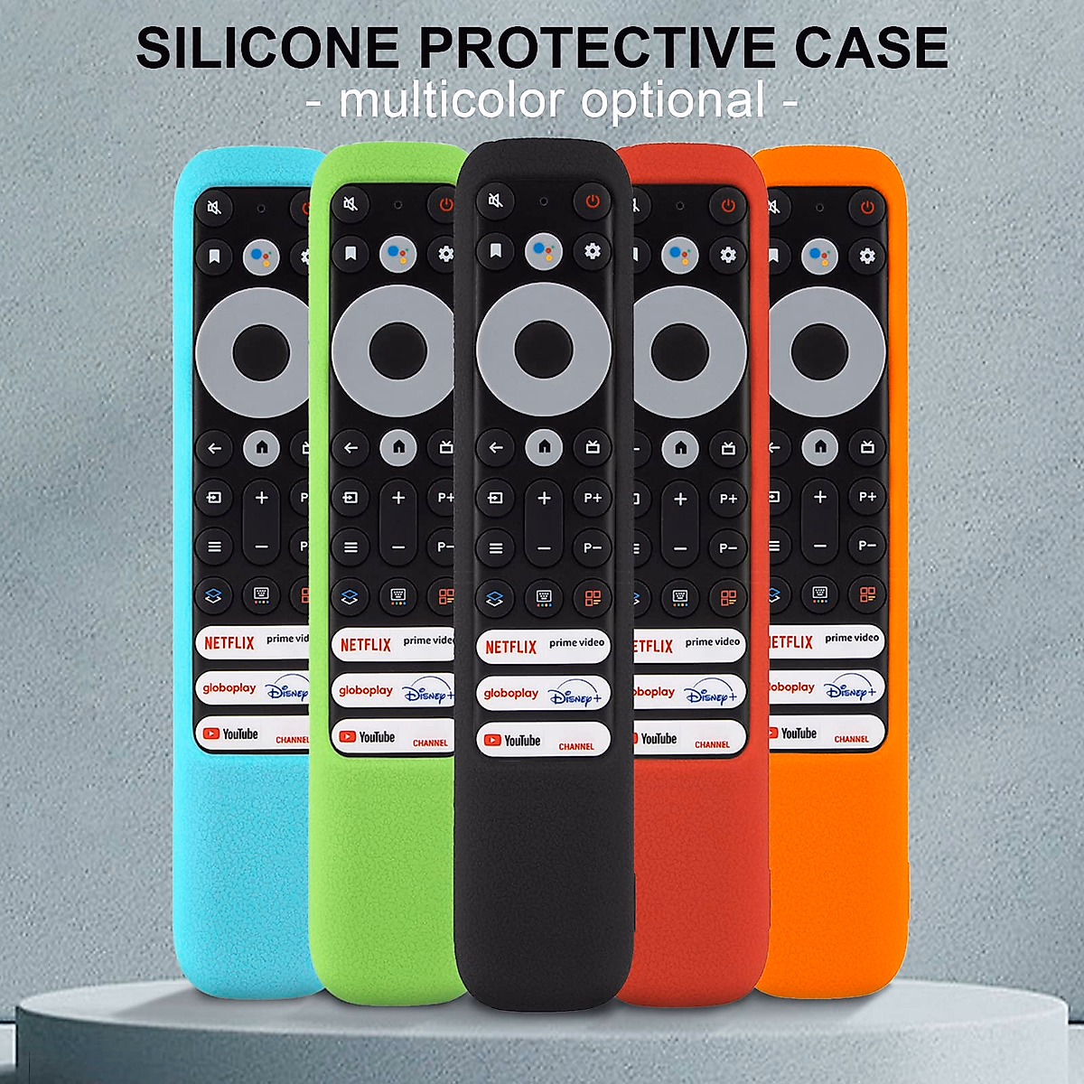 Luminous Blue Remote Case for TCL RC902V FMR1, RC813 FMB1 Smart Voice Remote Control Shockproof Washable Skin-Friendly Anti-Lost Remote Cover with Loop (Glow in Dark Blue)