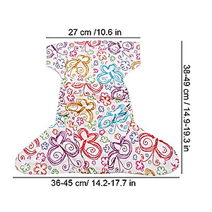 Baby Cloth Diapers, Reusable Infant Swim Diaper Washable Cloth Hook Loop Operating Size Adjustable for Baby Girls and Boys (BL001)