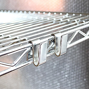 FUJIDENSO 8 Pack Wire Shelving S Hook/Connecting Wire Shelf Units Together/S Clips For Wire Sheling System (Chrome Plate)