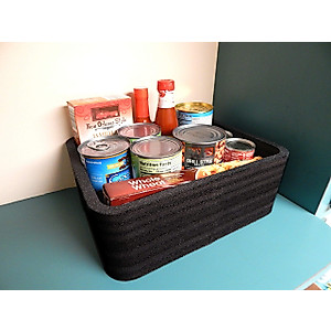 Polar Whale 3 Large Food Storage Organizers Bin Tray for Kitchen Pantry Refrigerator Freezer Cabinet Cupboard for Snacks Produce Pasta Vegetables Waterproof Washable 10" Wide x 12" Long - 3 Pack