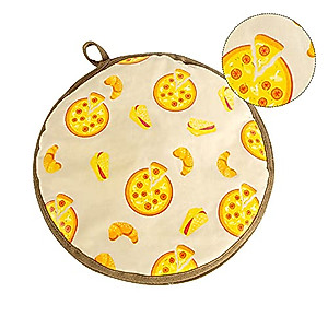 MeiLiZuRL Tortilla Warmer 12” Insulated Bag Warm Tortilla Warmer Pouch Pizza Pattern, Tortilla Warmer Container for Work Outdoor Travel Picnic, Tortilla Holder, Cloth Pouch to Keep Food