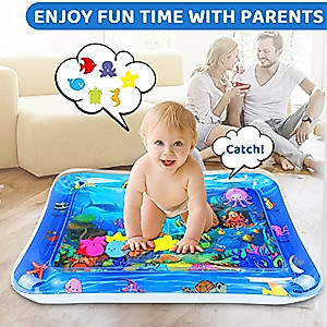 Water Mat for Babies Inflatable Tummy Time Mat Sensory Play Mat for Infants Toddlers Newborn Boys Girls, Gifts for 3 6 9 Months BPA Free