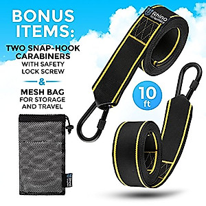 Tree Swing Straps Hanging Kit - Two 10ft Straps, Holds 2800 lbs (SGS Certified), Fast & Easy Way to Hang Any Swing