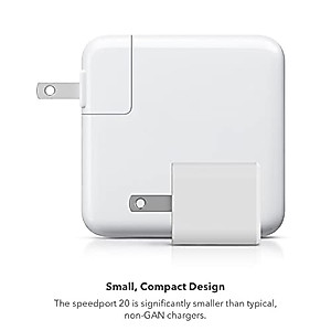 mophie USB C Charger GaN 20W Fast Compact Charger for MacBook Pro 13, Galaxy S22/S22+/S22 Ultra/S21, Note 20/10, iPhone 14/13/12 Pro, and More - White