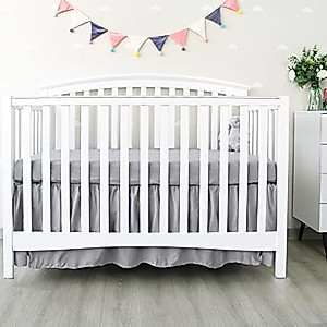 Waterproof Crib Mattress Protector & Crib Skirt [Light Grey]