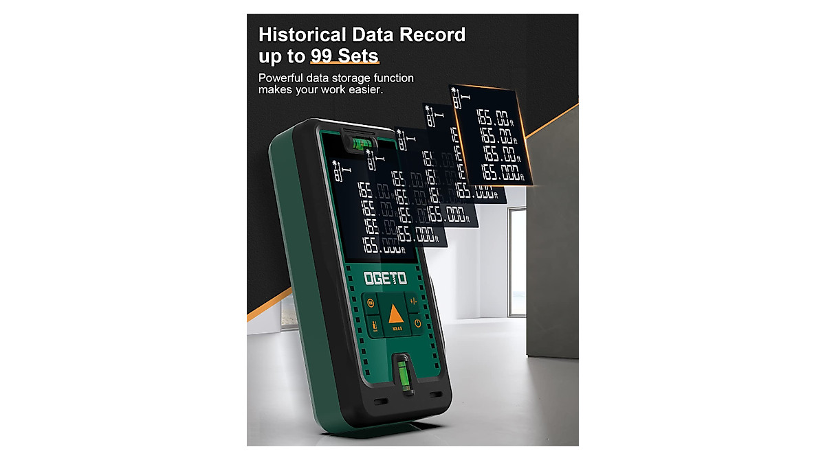 Ogeto 165ft Digital Laser Measure - Accurate & Compact
