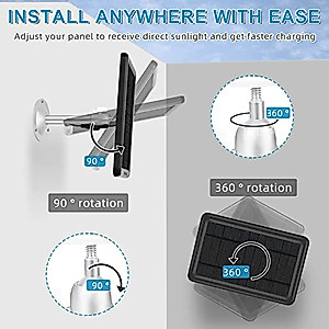 Ring Solar Panel, Ring Solar Charger for Ring Stick Up Cam 2nd & 3rd Gen, Ring Spotlight Cam Battery, 5V 4.5W Output Super Fast Charging, Waterproof (No Camera,Black 1pack)