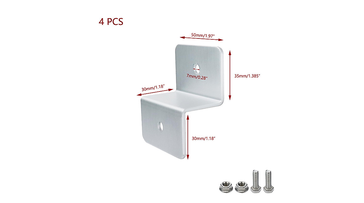 KUMGROT Solar Panel Brackets - Aluminum Alloy Z Mounts for RV Boat