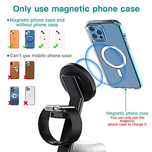 Weetla 3 in 1 Magnetic Wireless Charger Stand,15W Fast Wireless Charger with QC 3.0 Adapter,Wireless Charging Station for iPhone 14,13,12/ProMax/Pro/Mini/Plus, iWatch 8/7/6/SE/5/4/3/2, AirPods Pro/3/2