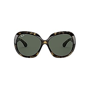 Ray-Ban Women's RB4098 Jackie Ohh II Butterfly Sunglasses, Light Havana/Dark Green, 60 mm