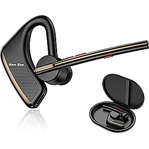 New bee Bluetooth Headset V5.2 Wireless Bluetooth Earpiece 24Hrs Talktime CVC8.0 Dual Mic Noise Cancelling for iPhone/Android/Driver/Business/Office