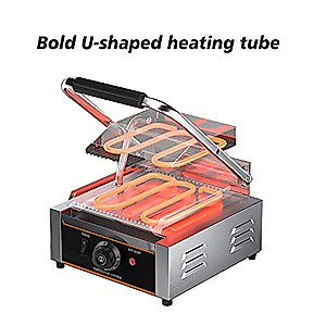 1800/2200W Commercial Panini Press Grill, 23x34/50x23cm Grill Cheese Sandwich Maker, Panini Sandwich Grill 50-300℃ Adjustment, CE/FCC (Single)