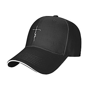 Faith Cross Logo Unisex Baseball Cap for Men Women Christian Trucker Hats Cap for Teens Adult