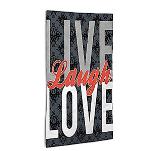 niBBuns Live Laugh Love Theme,Bath Towels/Hand Towels/Washcloths,Different Types Words of Victorian Motifs,Bathroom Towels|Soft Absorbent Towels for Bathroom,Red Grey,15.75x31.5in