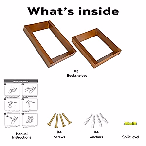 PHILL'S Elevate Your Book Collection and Organize Your Space with These Stylish Floating Bookshelves, Home Mini Library, Ideal Gift for Book Lovers - Set of 2