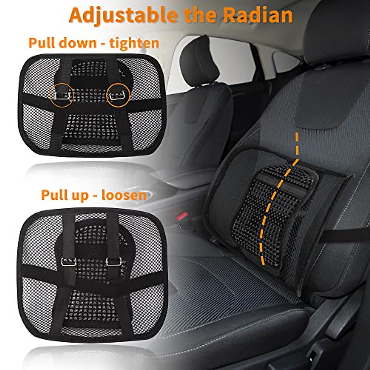 Samyoung Mesh Back Lumbar Support, Back Support Seat Cushion with Breathable Mesh for Office Chairs Car 12” x 16”